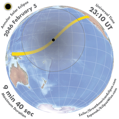 EclipseWise - Annular Solar Eclipse of 2046 Feb 05